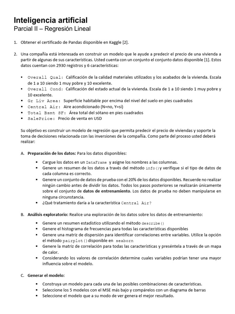 Inteligencia Artificial - Parcial II | PDF | Histograma