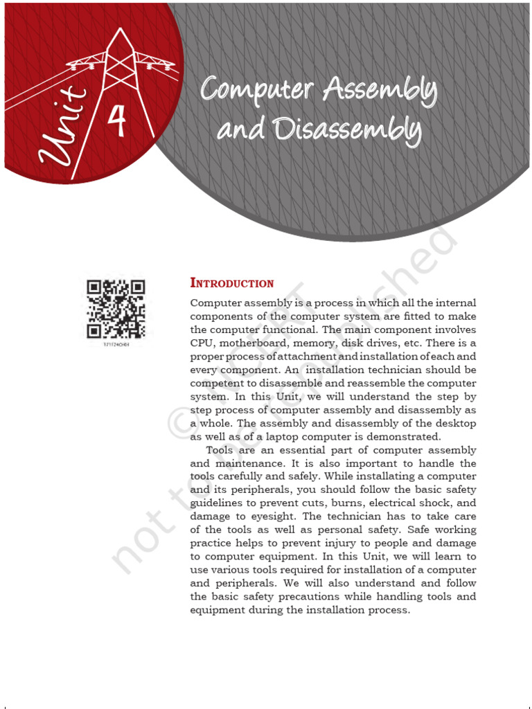 Computer Assembly and Disassembly - Tools and Safety | PDF ...