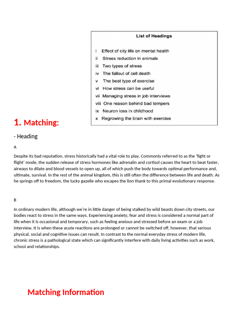 Types of Reading Exercise | PDF | Stress (Biology) | Bat