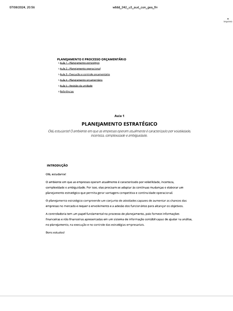 Cw3 - Auditoria, Controladoria e Gestão Financeira | PDF