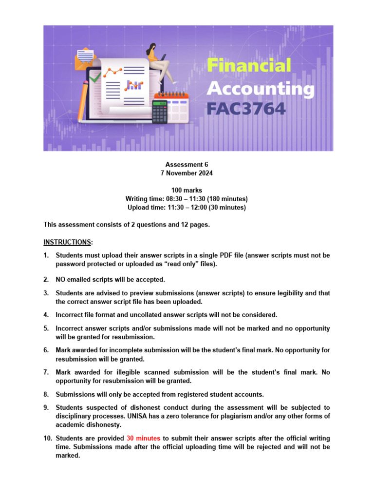 FAC3764 - 2024 - Assessment 6 | PDF | Tax Deduction | Deferred Tax