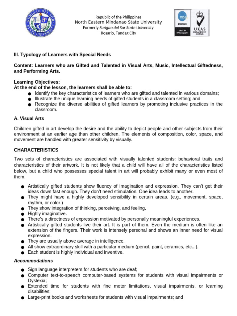 EDUC-7HANDOUT | PDF | Intellectual Giftedness | Learning