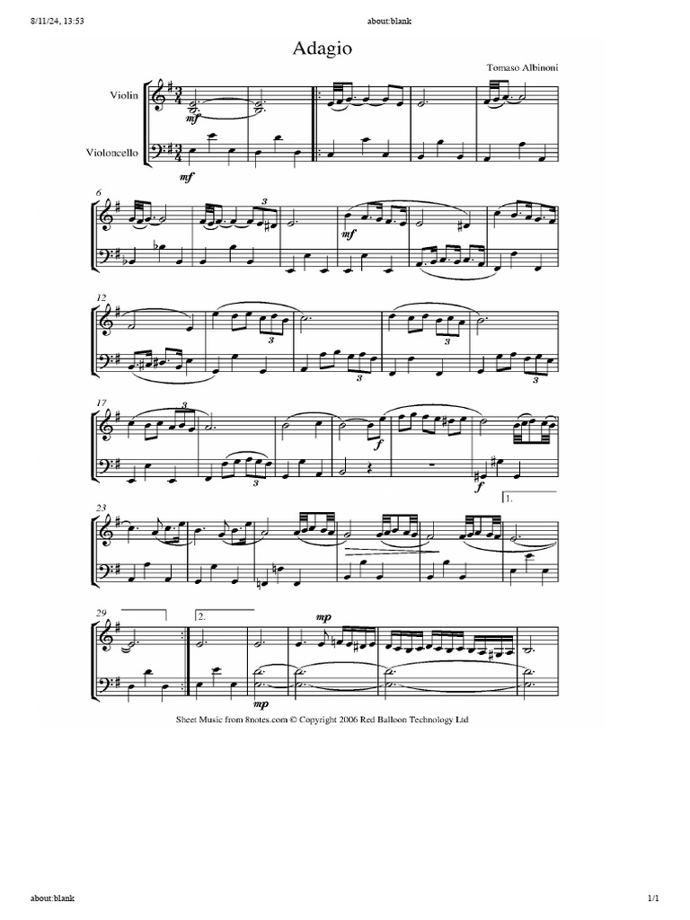 Adagio Albinoni | PDF