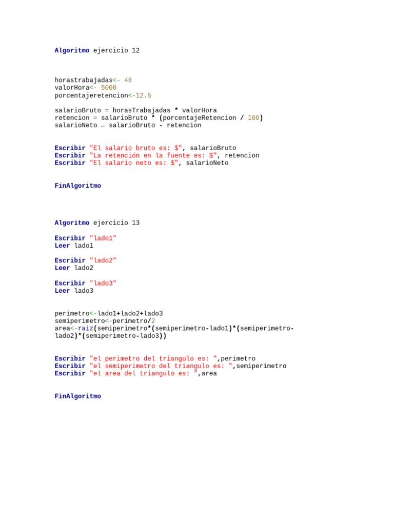 Ejercicios Programacion 12 Al 21 | PDF | Métodos y materiales de enseñanza