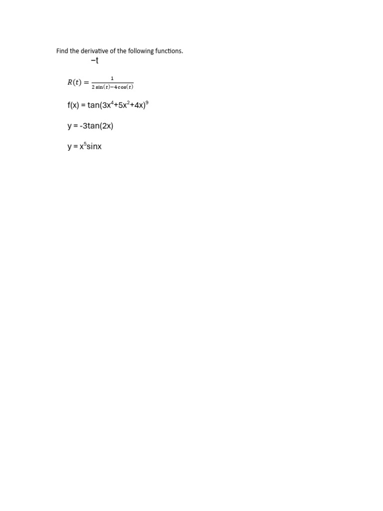 Trig Questions Pdf