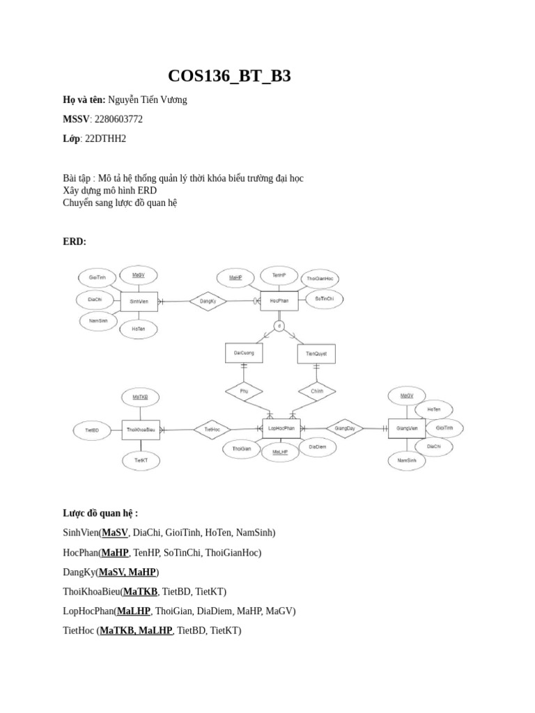 COS136 - BT - B3: Họ và tên: Mssv Lớp | PDF