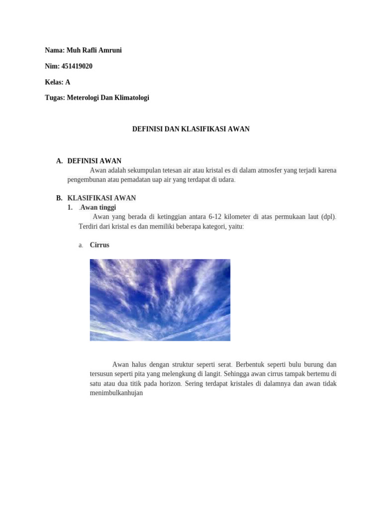 Klasifikasi Awan | PDF