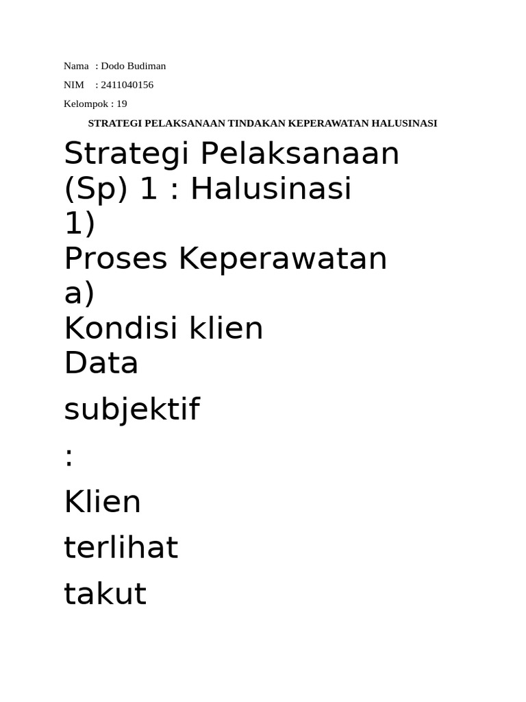 SP Halusinasi | PDF