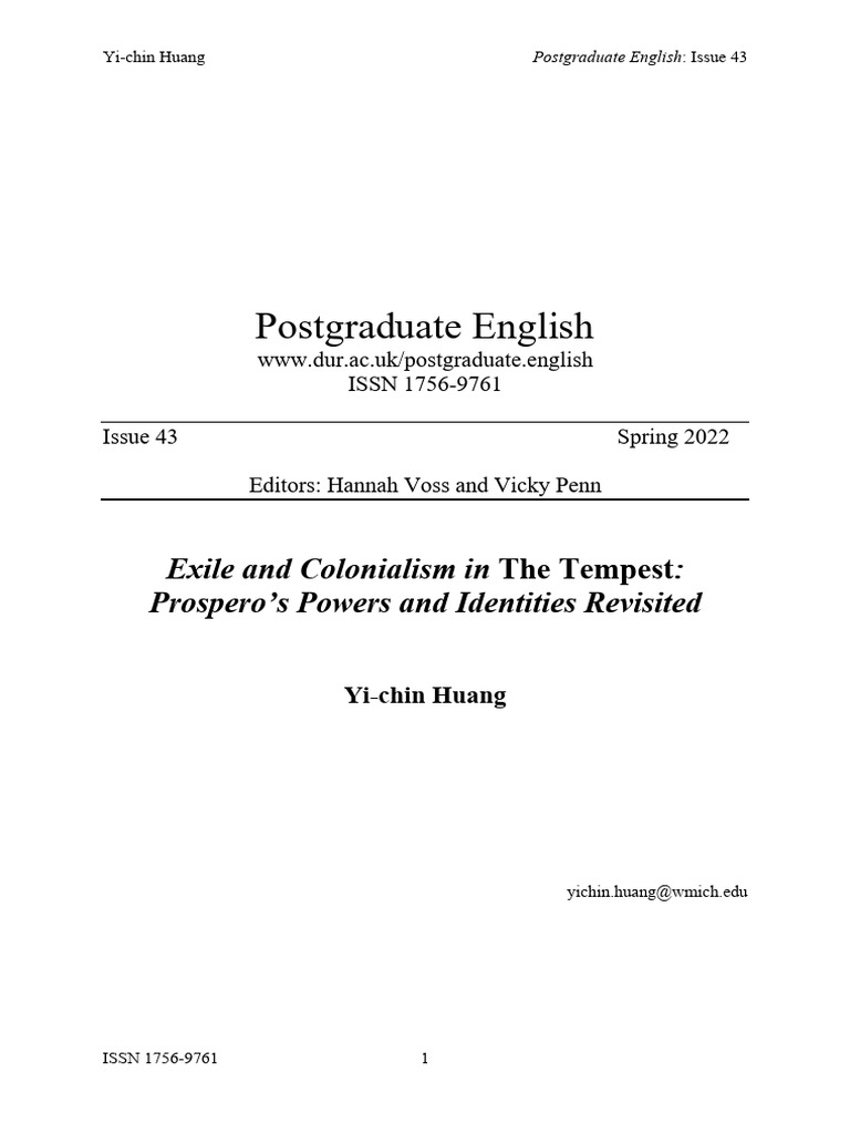 Exile & Colonialism in The Tempest | PDF | The Tempest