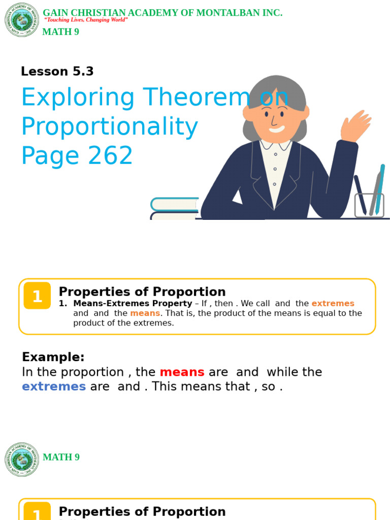 Math 9 Lesson 5.3 Exploring Theorem On Proportionality | PDF | Triangle ...