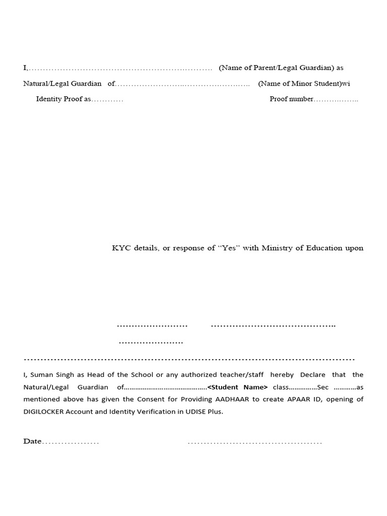 APAAR ID CONSENT FORM | PDF | Human Rights | Authentication