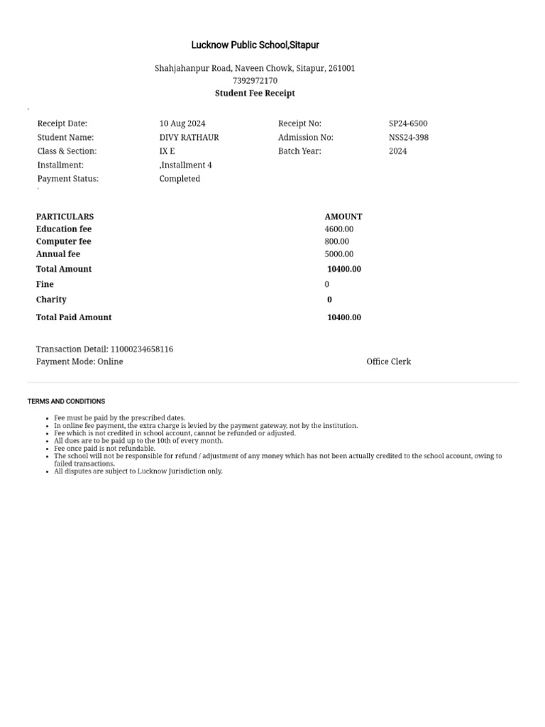 LPSC - Online Student Payment | PDF