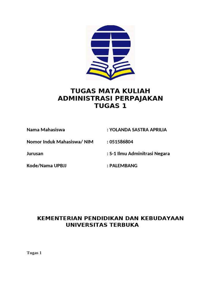 Tugas 1 Adm Perpajakan | PDF | Ilmu Sosial