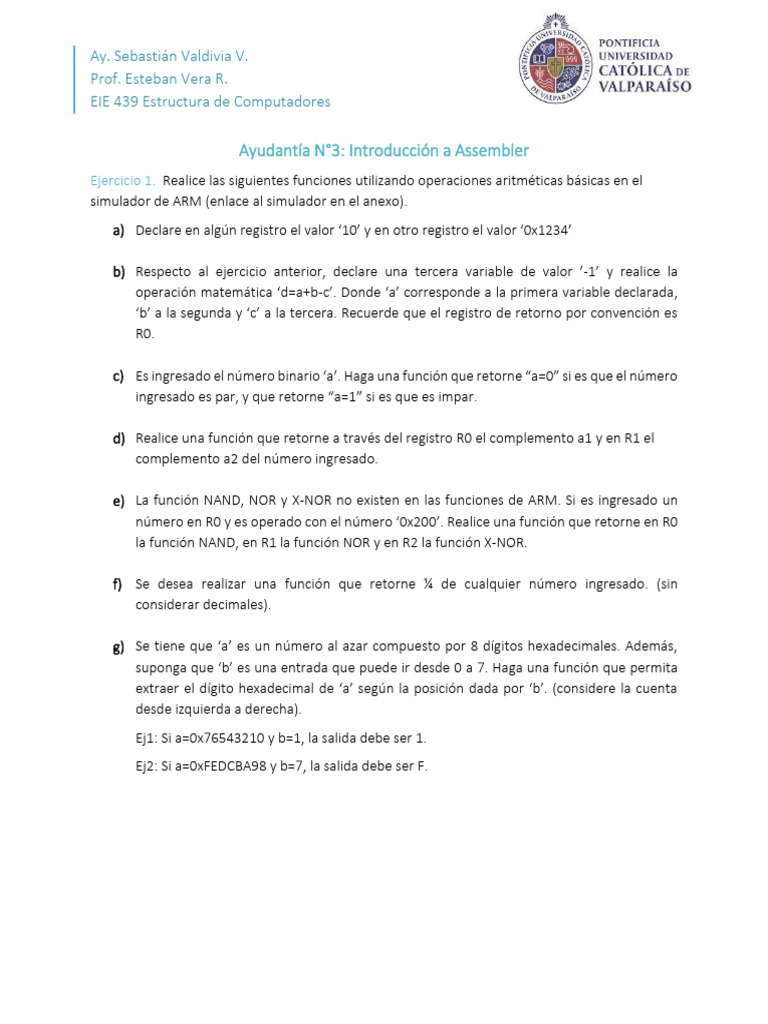 Ejercicios de Assembler en ARM | PDF | Almacenamiento de datos de la computadora | Programación ...