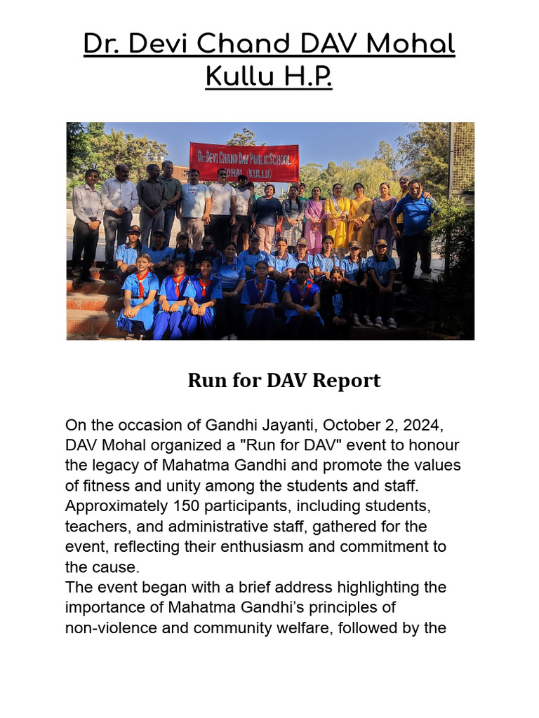 Run For DAV Report | PDF