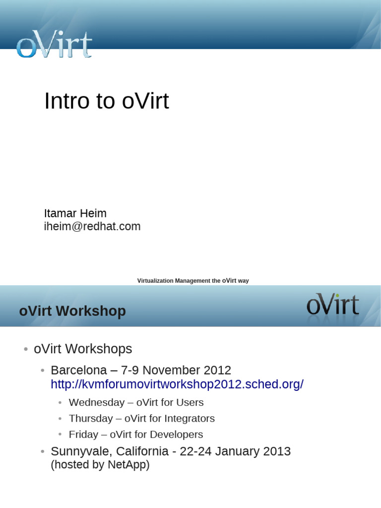 oVirt Virtualization Management Overview | PDF | Virtual Machine ...