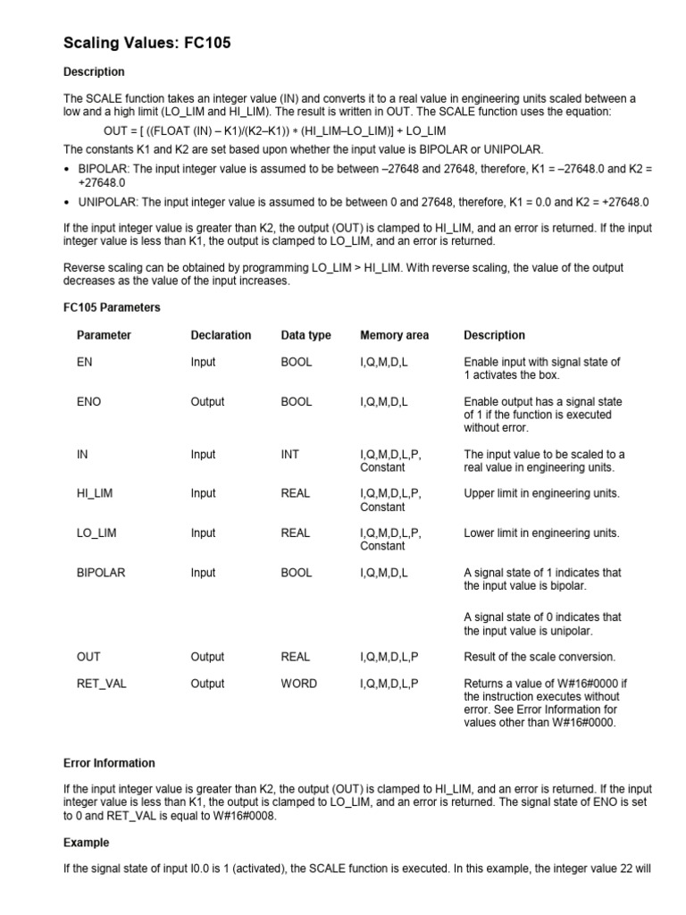 Scaling Values Fc105 Pdf Parameter Computer Programming Computer Programming