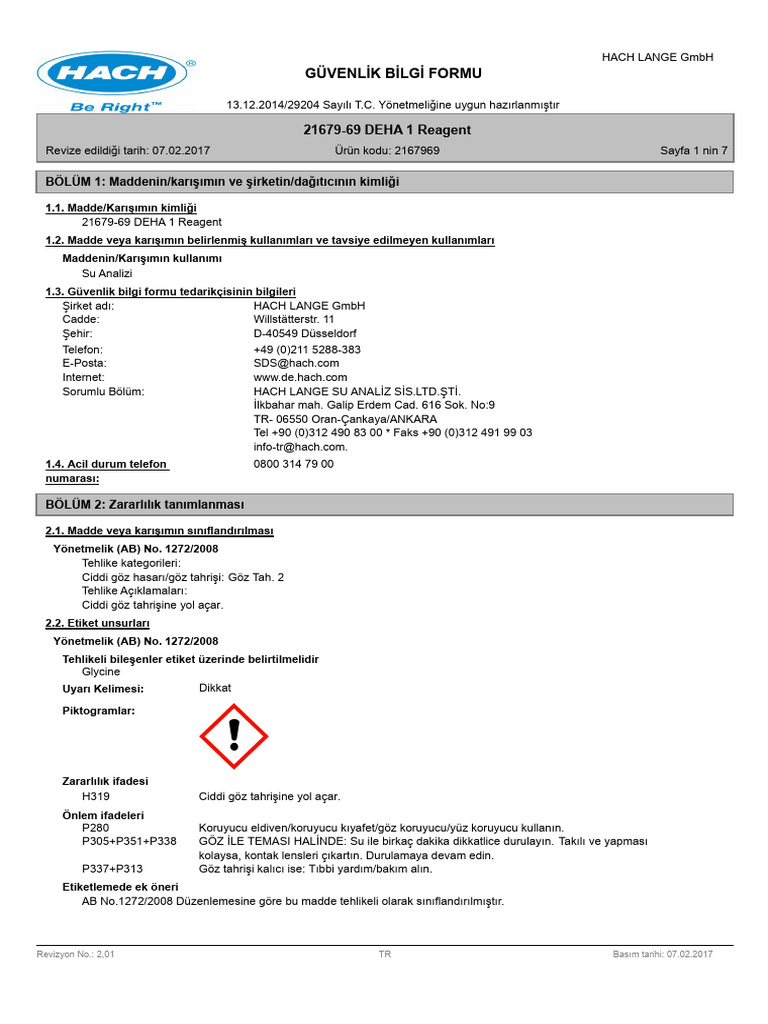 IB GBF 316 - 2167969 Deha 1 Reagent GBF | PDF