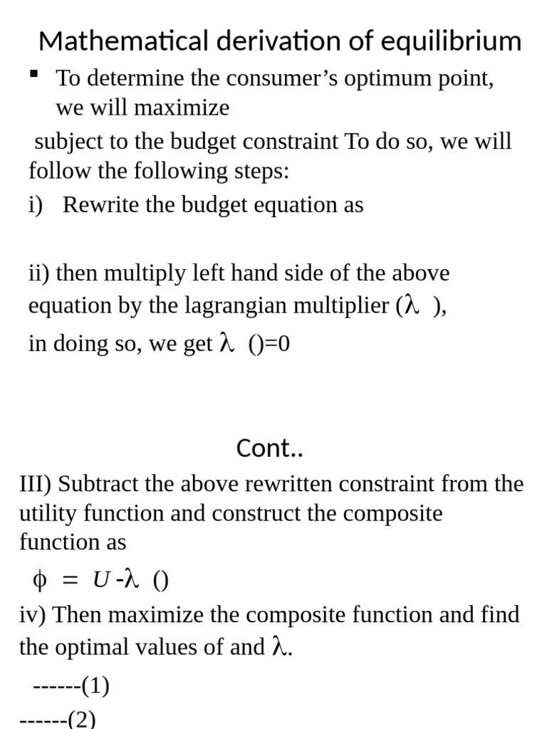 Mathematical Derivation Of Equilibrium Shime Part 2 Pdf Utility
