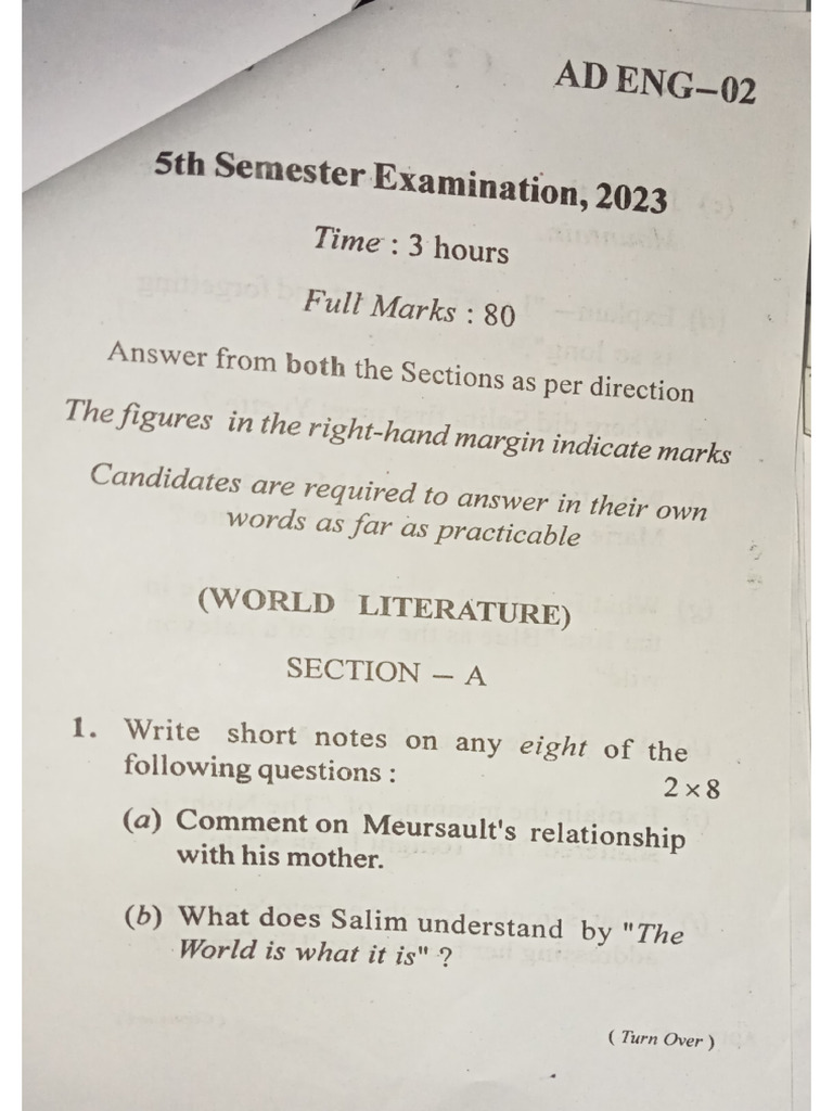 5th Sem Question 2023 | PDF