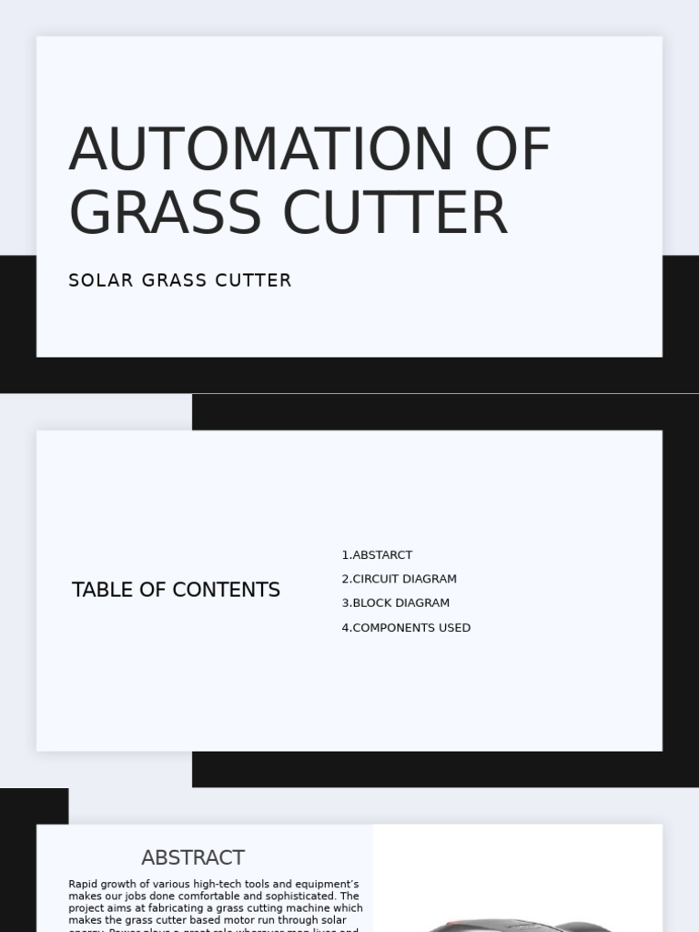 Solar-Powered Grass Cutter Design | PDF | Machines | Electric Motor