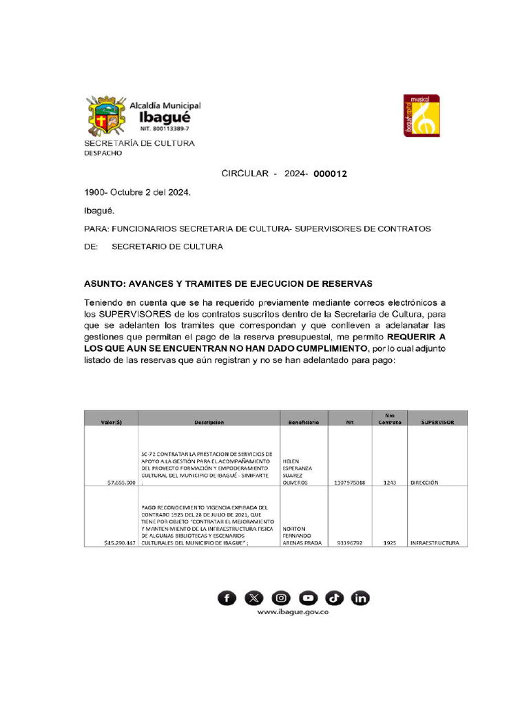 Circular Reserva - 2024-000012 | PDF
