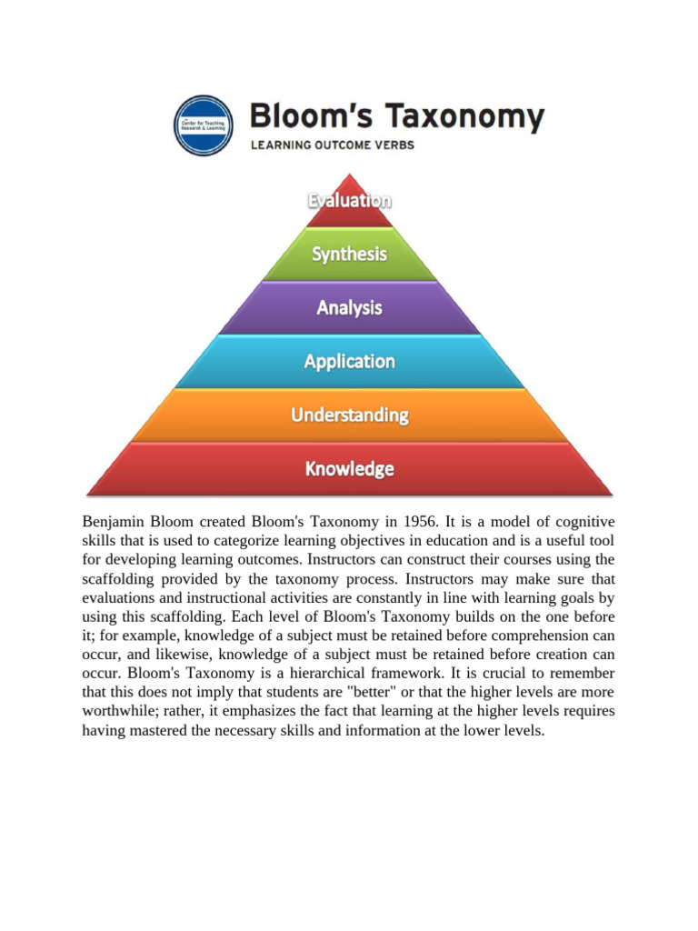 Benjamin Bloom Created Bloom | PDF | Cognition | Cognitive Science