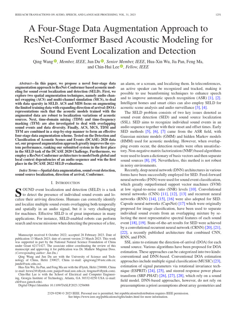A Four-Stage Data Augmentation Approach To ResNet-Conformer Based Acoustic Modeling For Sound ...