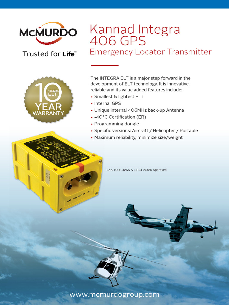 Kannad Integra 406 Gps Elt Datasheet | PDF | Telecommunications ...