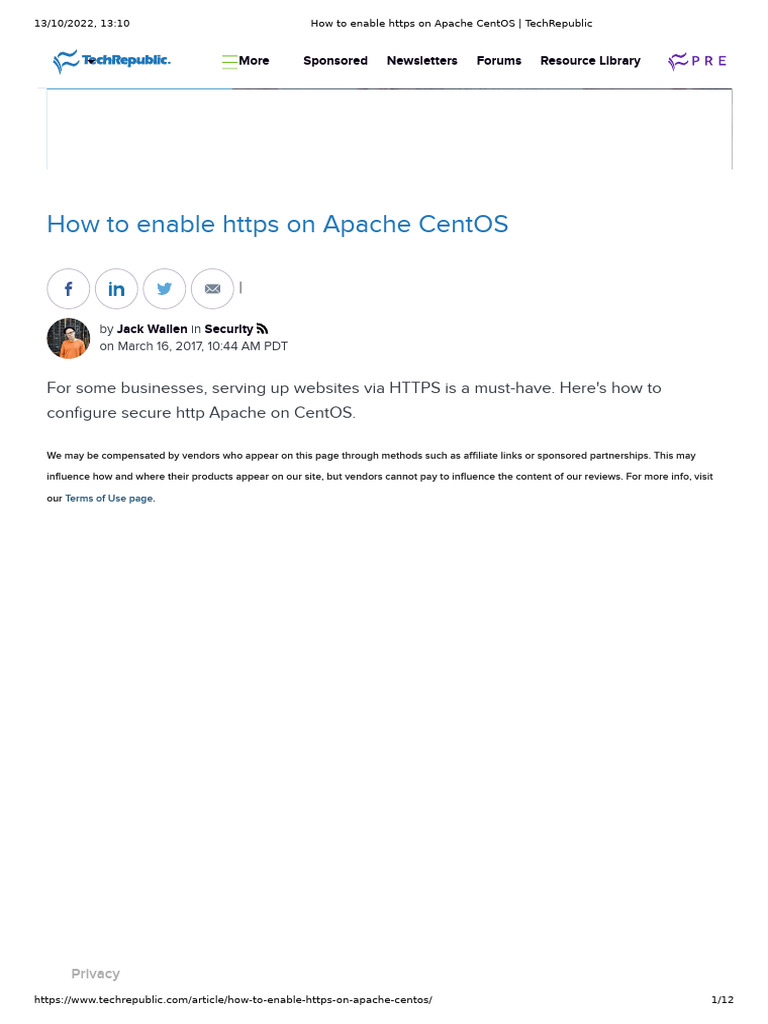Apache How To Setup Https SSL | PDF | Transport Layer Security | Apache Http Server
