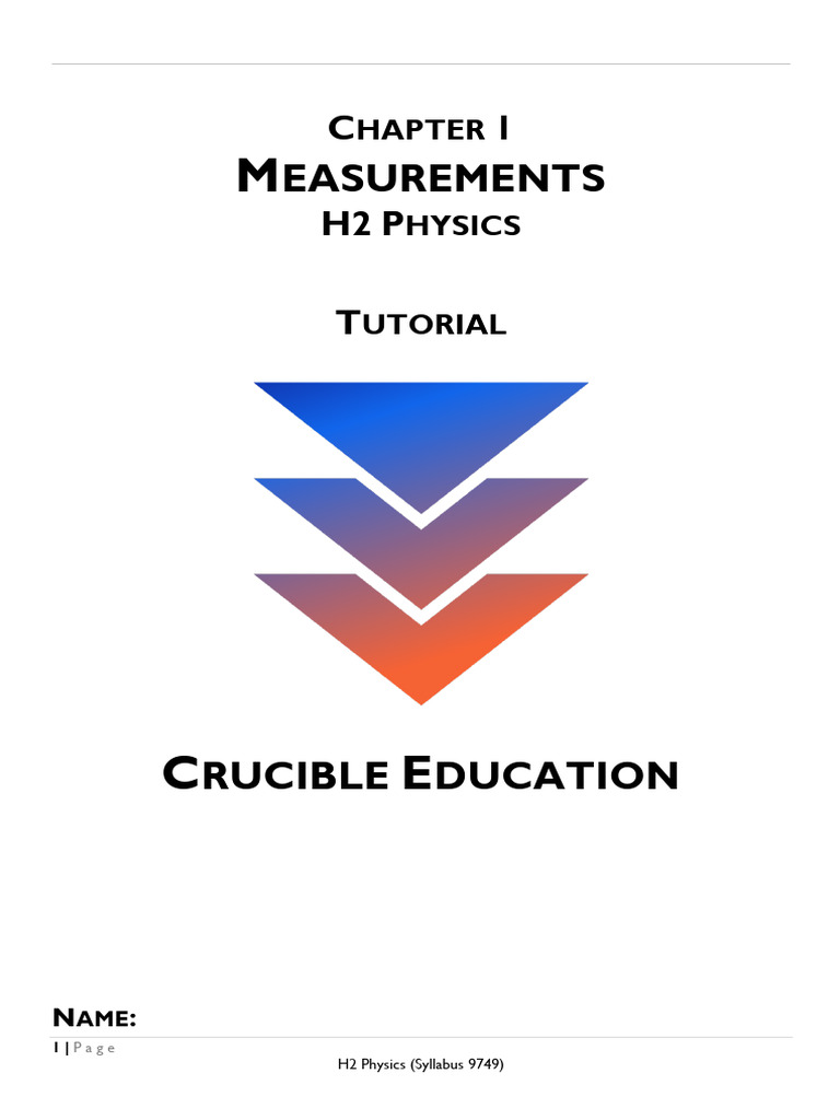 Measurements Tutorial (Student's Copy) | PDF | Velocity | Euclidean Vector