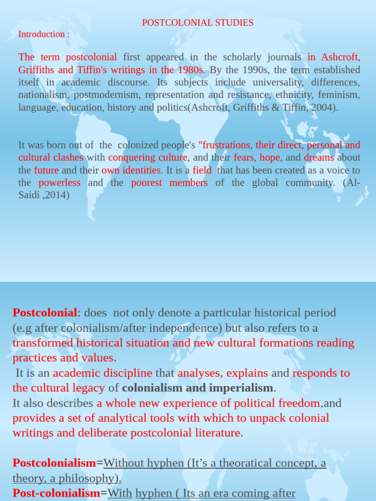 Postcolonial 2023.Ppt Version 1 | PDF | Postcolonialism | Orientalism (Book)
