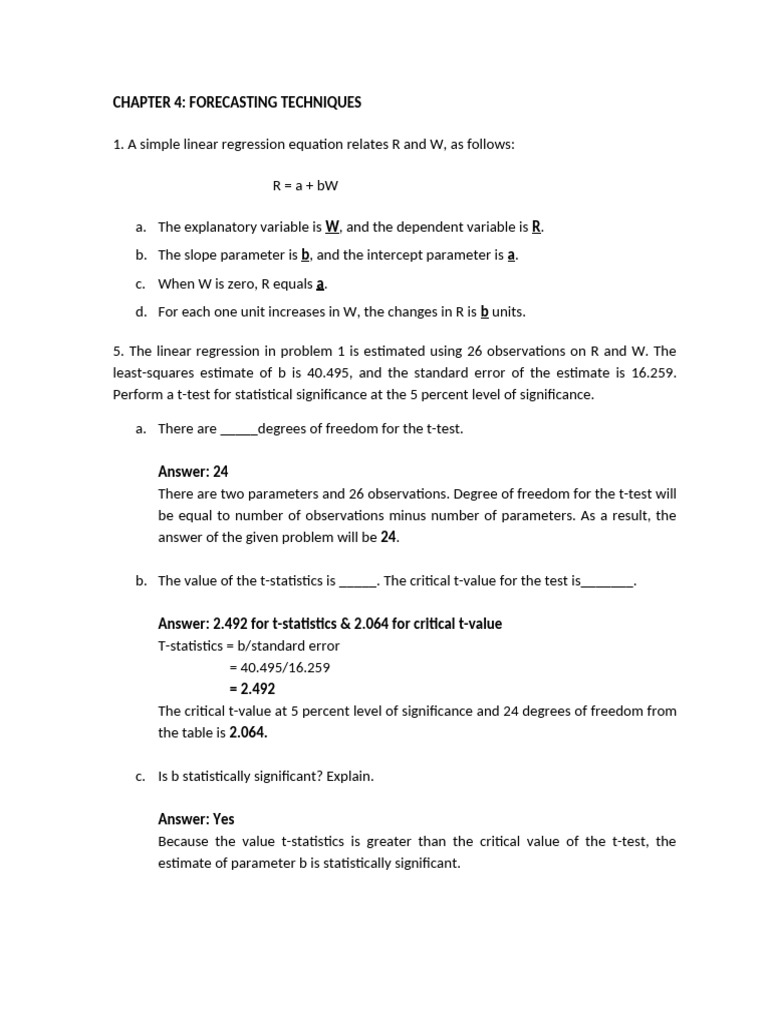 Chapter 4 Forecasting Techniques | PDF | Errors And Residuals | Statistics