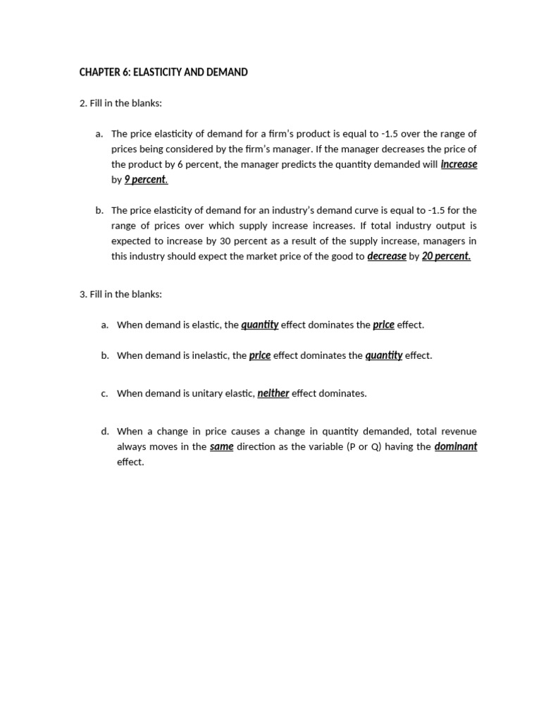 Elasticity and Demand Analysis Guide | PDF | Demand | Elasticity ...