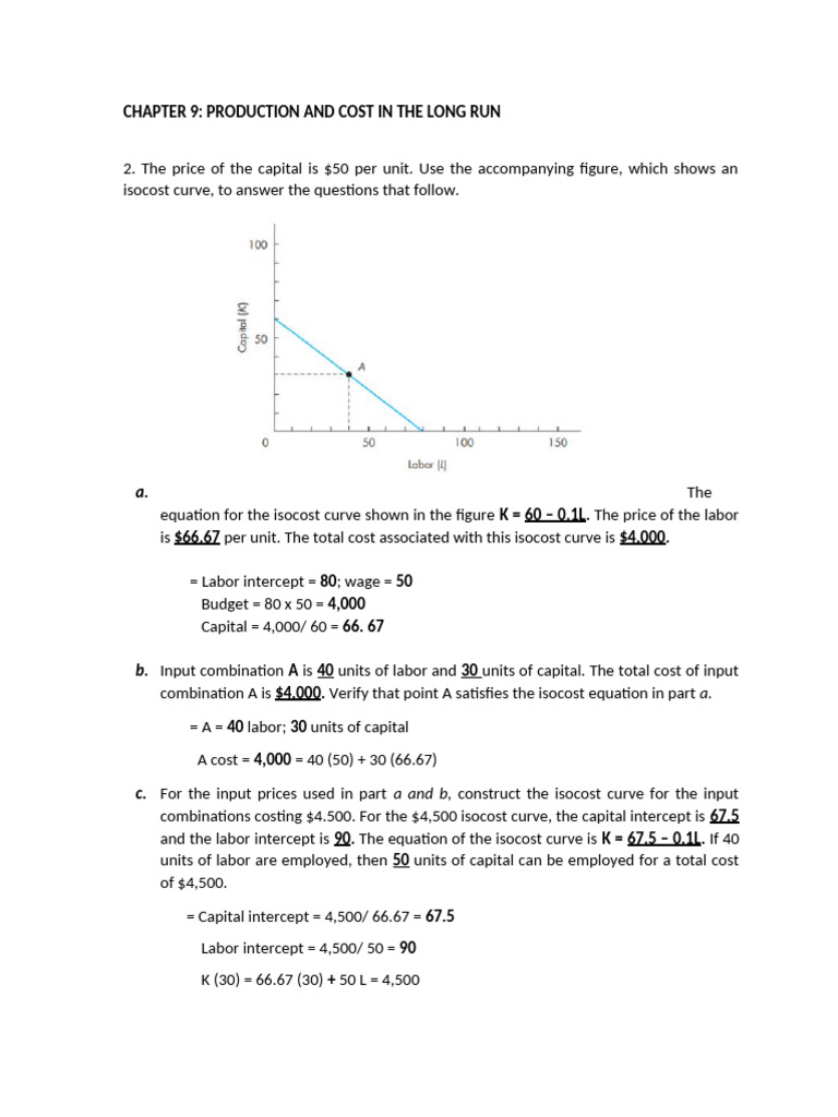 Chapter 9 Production and Cost in The Long Run | PDF | Labour Economics ...