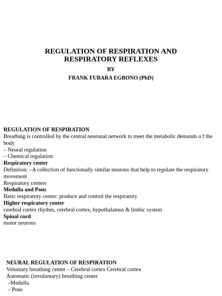 Note Control Reflexes | PDF | Breathing | Exhalation