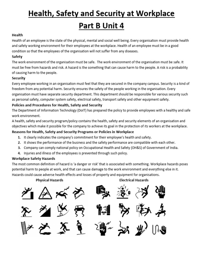 81 10th PartB Unit4 Health, Safetyand Security IT | PDF | Safety | Emergency