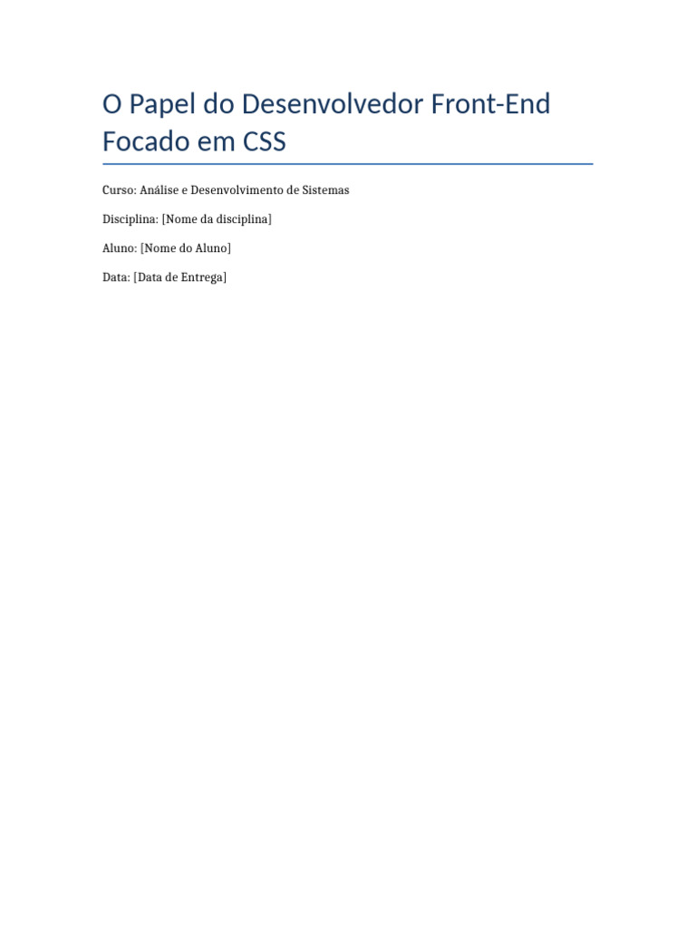 Desenvolvedor FrontEnd CSS | PDF