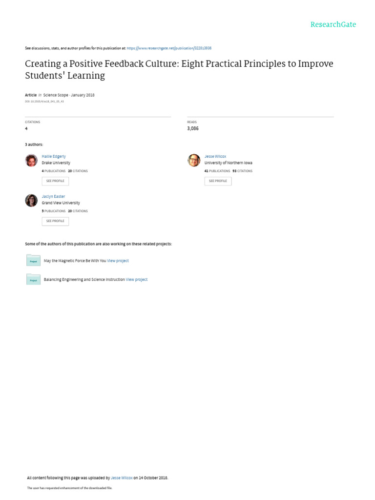 Creating A Positive Feedback Culture: Eight Practical Principles To ...