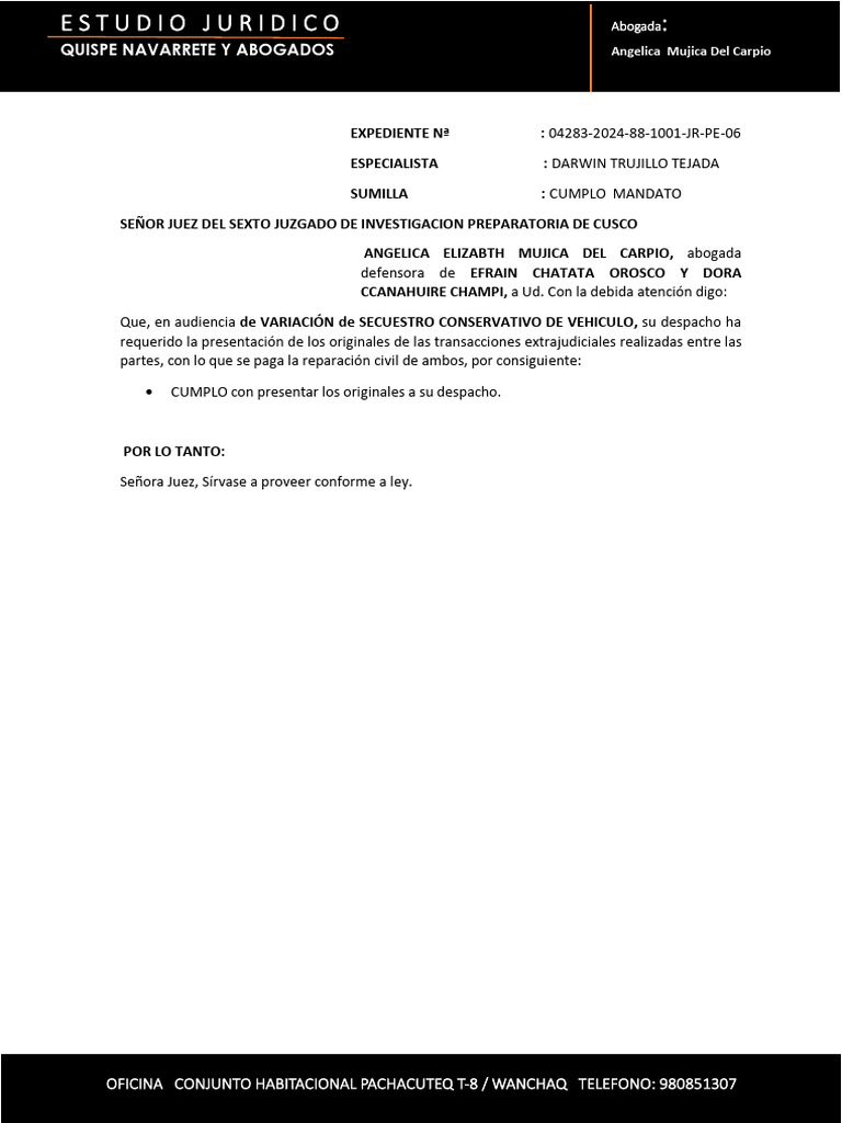 Efrain Chatata Cumplo Mandato | PDF