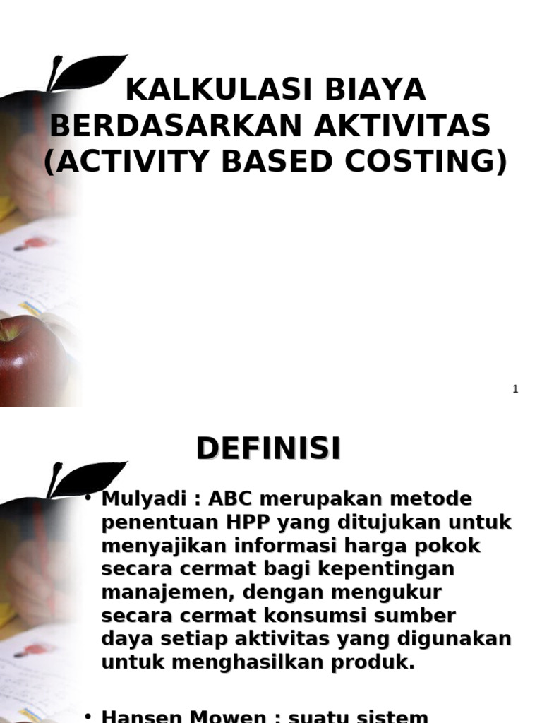 Pertemuan 5 - Biaya Berdasarkan Aktivitas (ABC System) | PDF