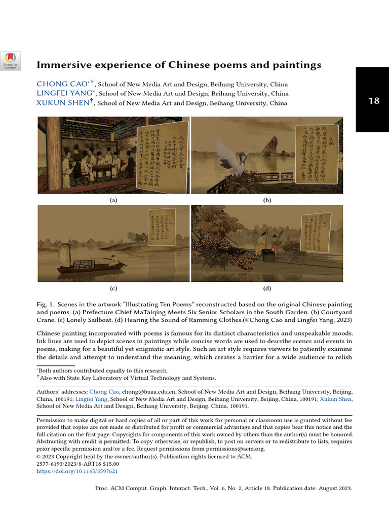 Immersive Experience of Chinese Poems and Paintings | PDF | Paintings ...