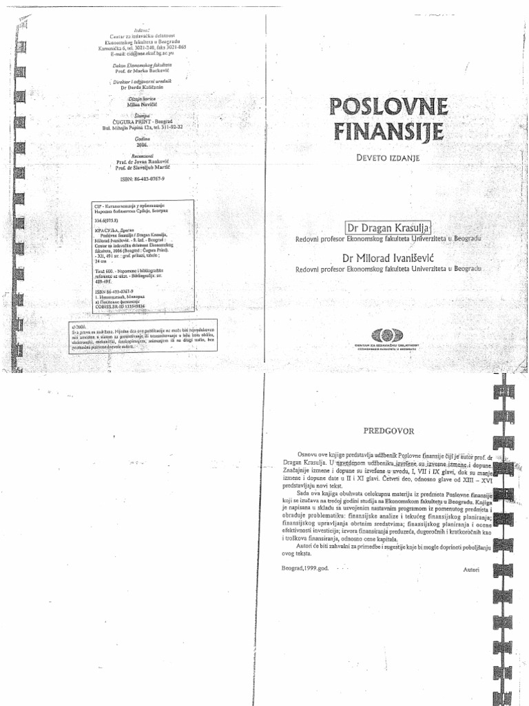 Poslovne Finansije | PDF