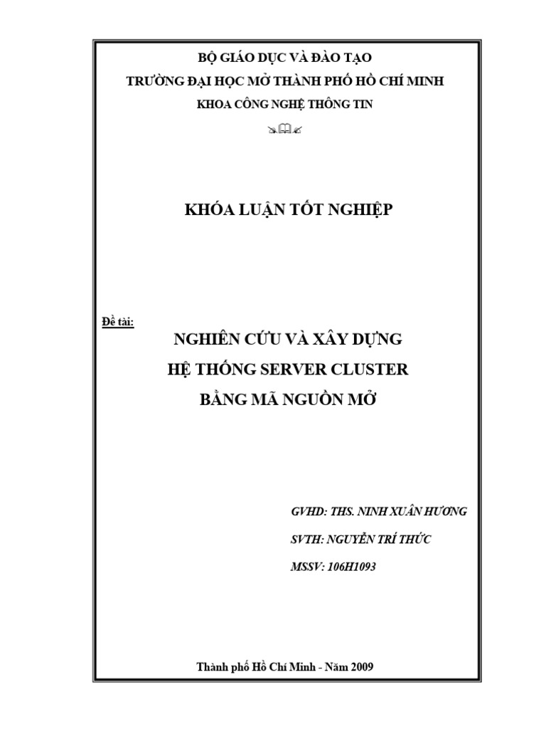 Xemtailieu Nghien Cuu Va Xay Dung He Thong Server Cluster Bang Ma Nguon ...