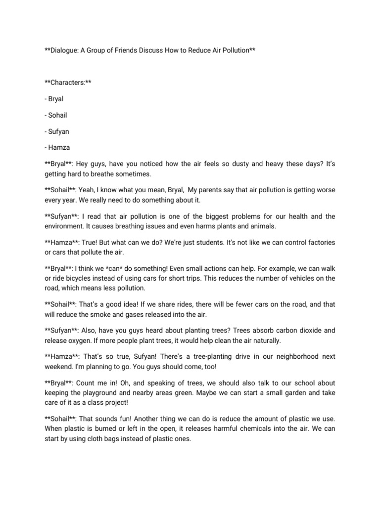 Dialogue - A Gro-WPS Office | PDF | Pollution | Air Pollution