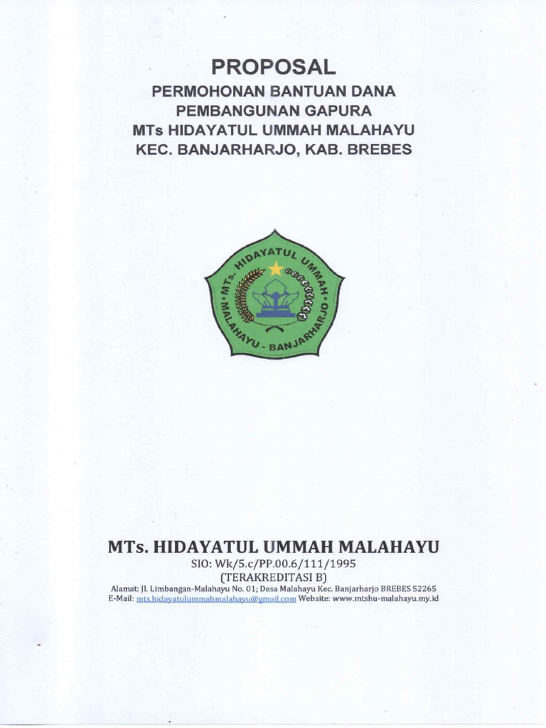 Proposal Pengajuan Dana Pembangunan Gapura Sekolah | PDF