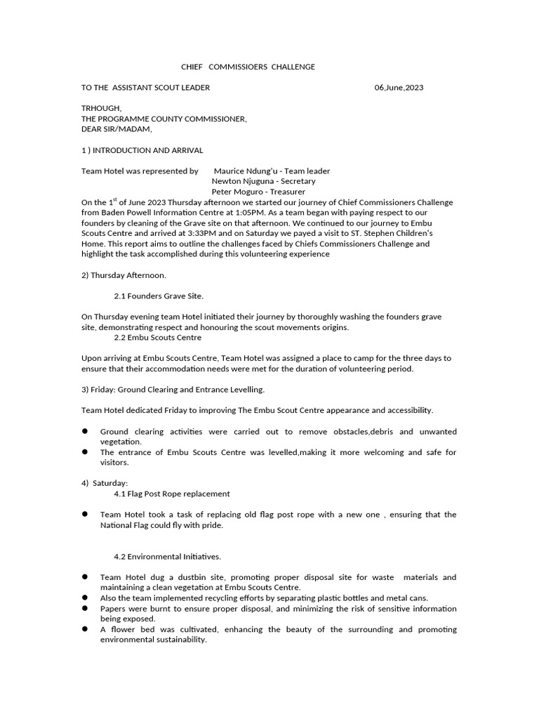Chief Commissioers Challenge | PDF | Natural Environment | Economy And ...