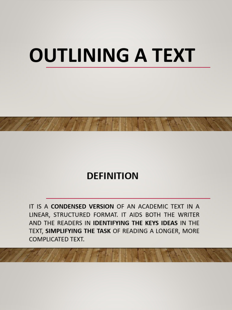 OUTLINING_A_TEXT | PDF | Language Mechanics | Linguistics
