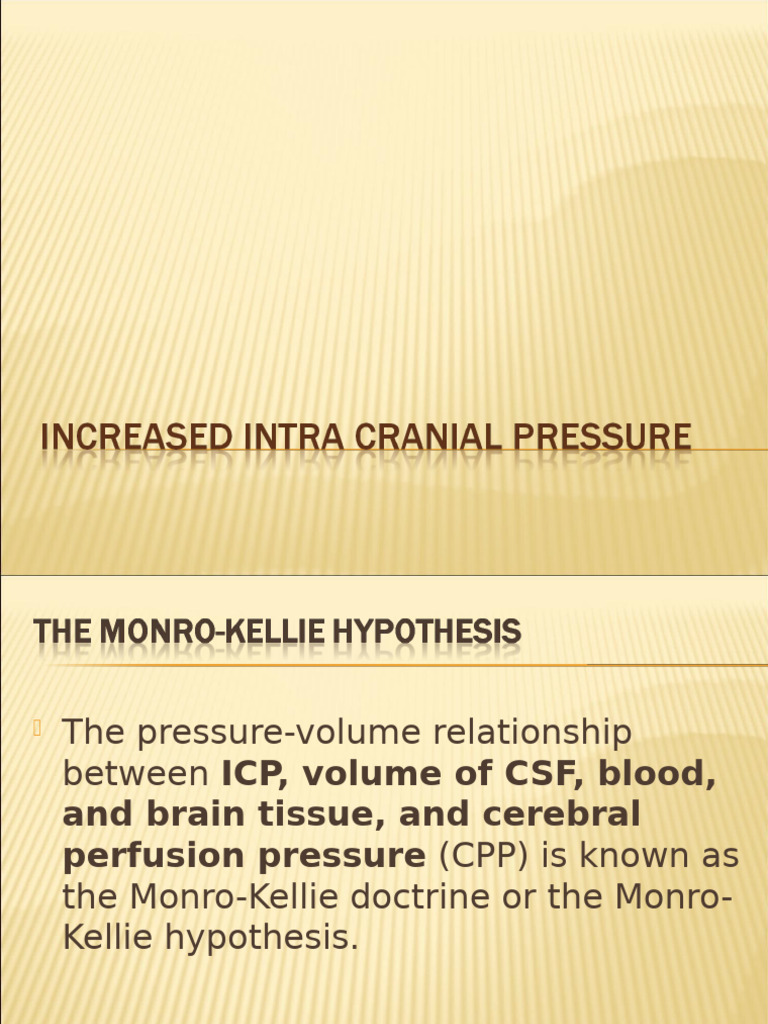 Increased Intracranial Pressure | PDF | Nervous System | Physiology