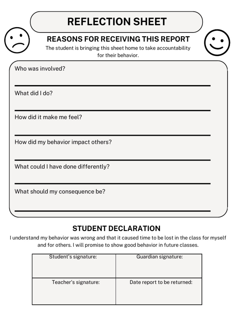 Reflection Sheet | PDF